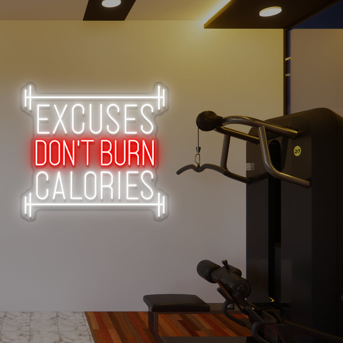 Excuses Don't Burn Calories Neon sign – Neon Chase