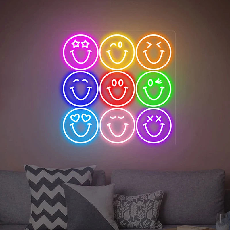 Smile Happy Face Neon Sign - Fun & Playful Emoji Neon Light – Neon Chase